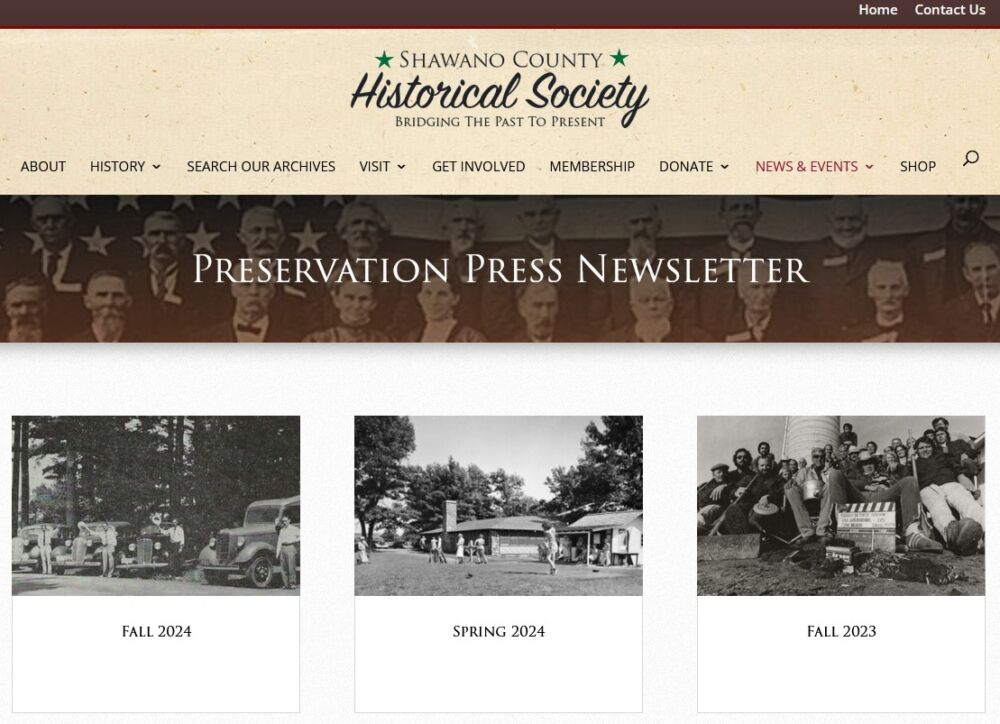 Fall 2024 Preservation Press Newsletter - Shawano County Historical Society