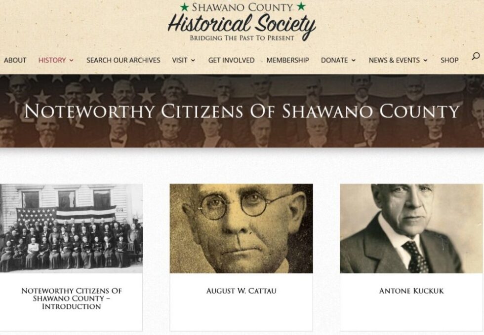 New History Feature Launched - Noteworthy Citizens Of Shawano County ...